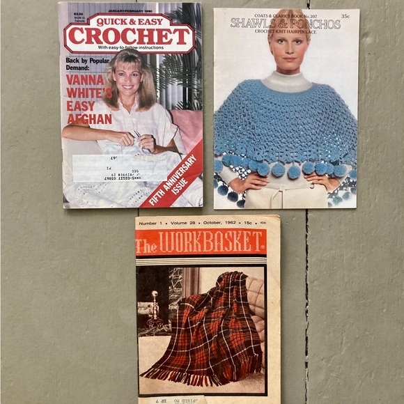Office | 199 Quick Easy Crochet Vanna White 1962 The Workbasket Shawls ...